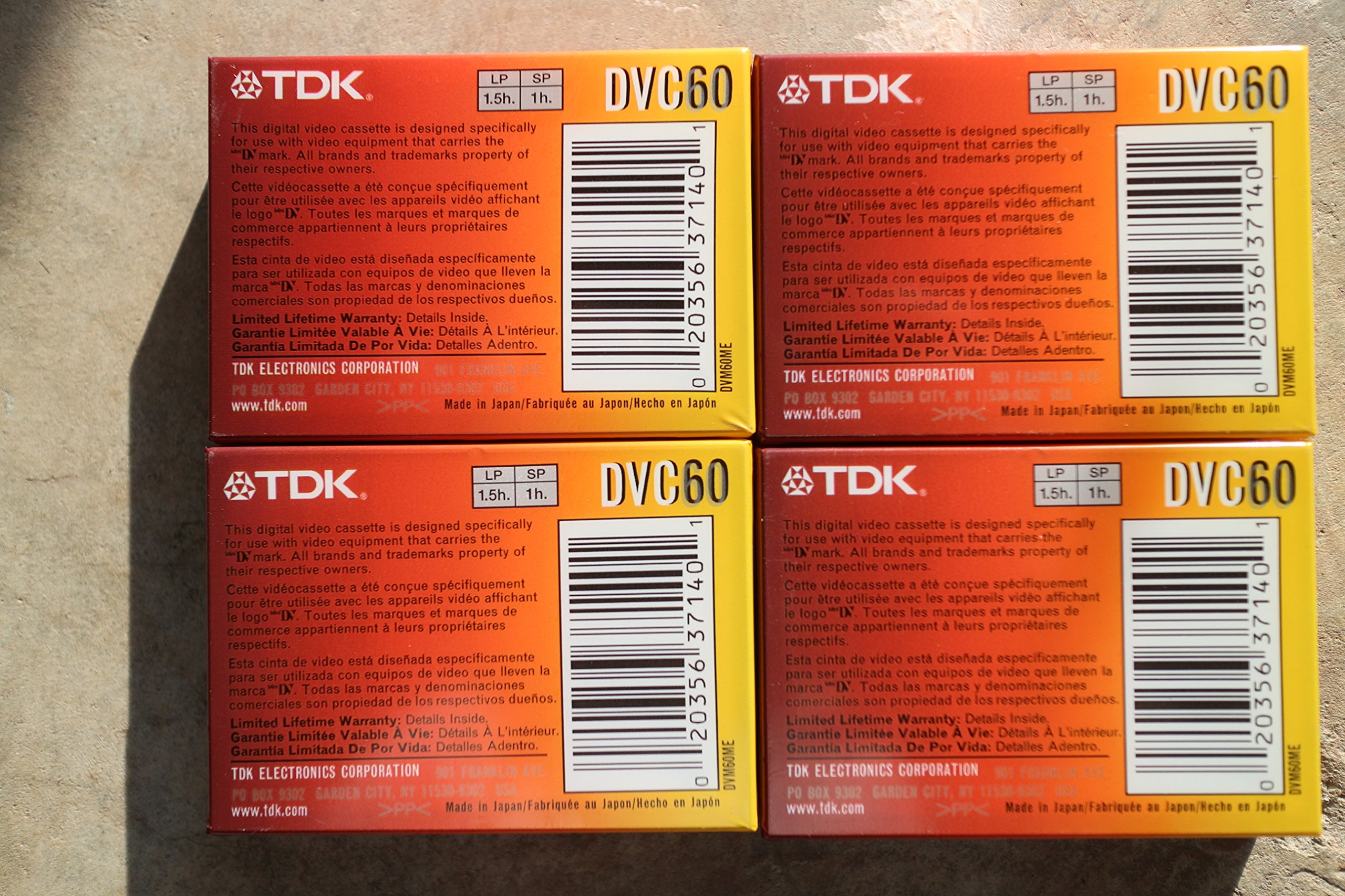 TDK 37140 Life on Record Mini DV Tape 60min Data Cartridge 4 Pack