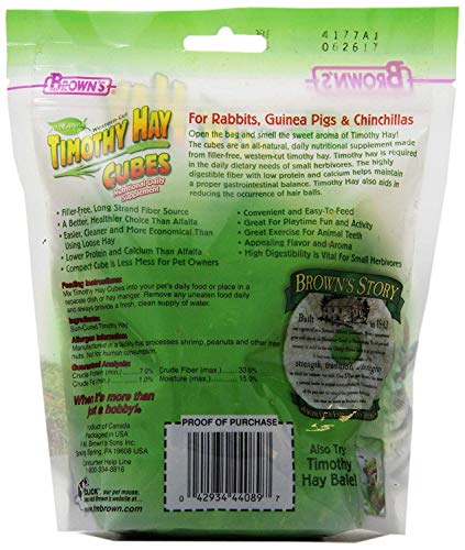 FM Brown's 3 Pack of Timothy Hay Cubes, 10 Ounces Each, for Rabbits Guinea Pigs and Chinchillas3