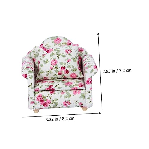 Homoyoyo Mini Sofa Bench Pillow Floral Pillow Daybed Pillows Mini House Furniture Sofa Decoration Mini Sofa Exquisite Mini Sofa Model Wooden Mini House Supply Decorative Mini Sofa Fine Baby
