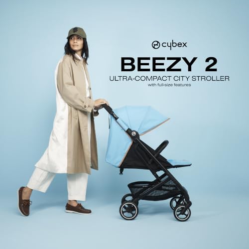 CYBEX Beezy 2 Compact and Lightweight Travel Stroller - Compatible with CYBEX Car Seats, Ocean Blue