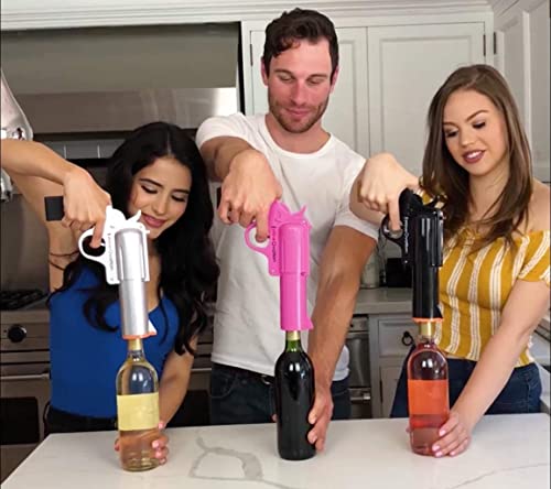 Realtree® Electric Gun Wine Bottle Opener - Open your Wine Bottle Fast with this New Corkscrew - Great Gift for Gun Enthusiasts and Wine Lovers. Foil Cutter and Charging Base Included. (Black)