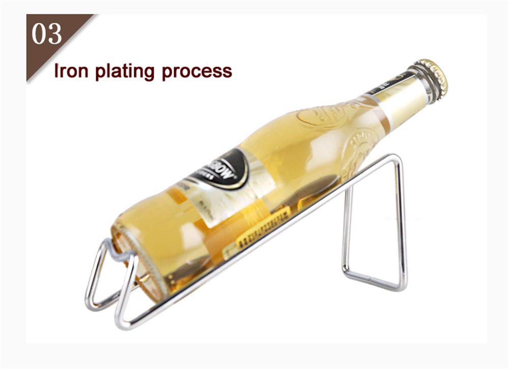 CdyBox Creative Metal Red Wine Rack Single Wine Bottle Holder Rack Display for Home Living Room Wine Rack (Silver)