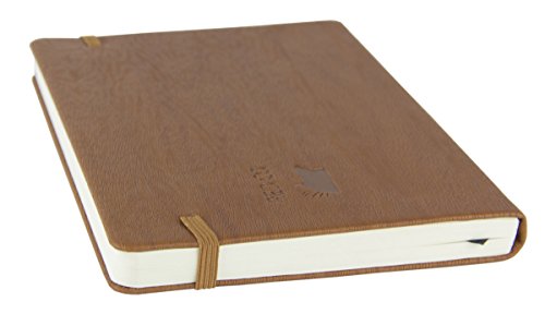 Red Co. 5 x 7 inch Embossed Bee Textured Faux Leather Journal, 240 Lined Pages, Brown