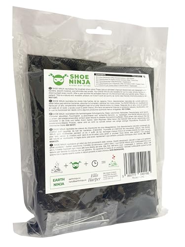 Shoe Deodorizer Inserts - Shoe Odor Eliminator - Activated Charcoal to Absorb Shoe Smell - Pack of 2 Shoe Smell Eliminator with Nail Clippers