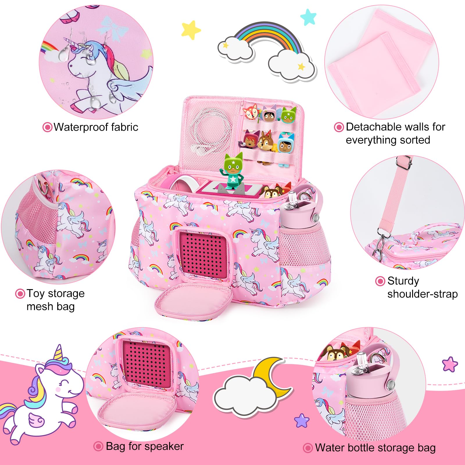Carrying Case Compatible with Tonies Kids Audio Player Starter Set and Tonies Figures Characters, Carrying Box for Boy Girl, for Audio Player (Purple)