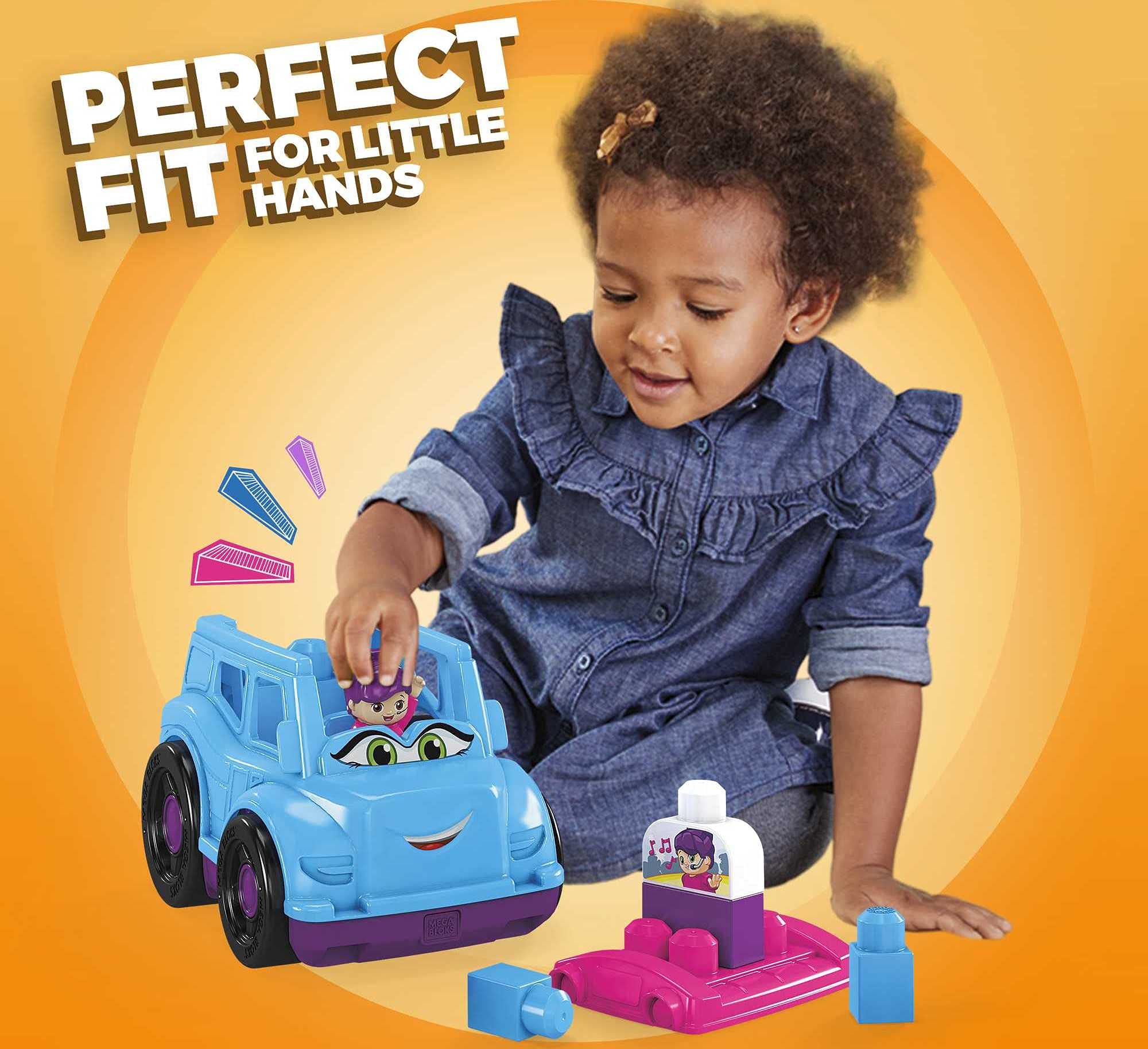 Mega Bloks First Builders Tina Tour Bus with Big Building Blocks, Building Toys for Toddlers (6 Pieces)