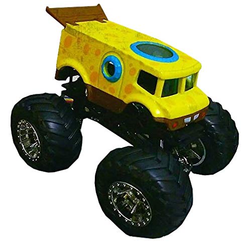 Hot Wheels Bob Under Water Van Spongebob Squarepants Bubble Character Truck Bundled with Patrick Star car + Cartoon Theme Mini Figures Underwater Bikini Bottom Fun 4 Items!, Yellow