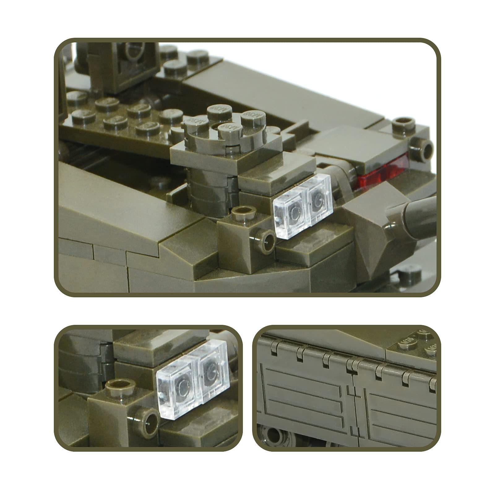 QLT Military Tank Building Blocks Set,Merkava WW2 Military Tank Armed Tank with 5 Soldier Figures,Toys Gift for Boys 8-12(343 Pcs)