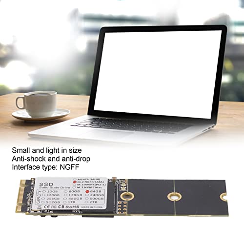 CHICIRIS SSD Hard Drive, Portable Anti Drop Anti Shock Universal SSD for PC and Laptop Tablet 64GB