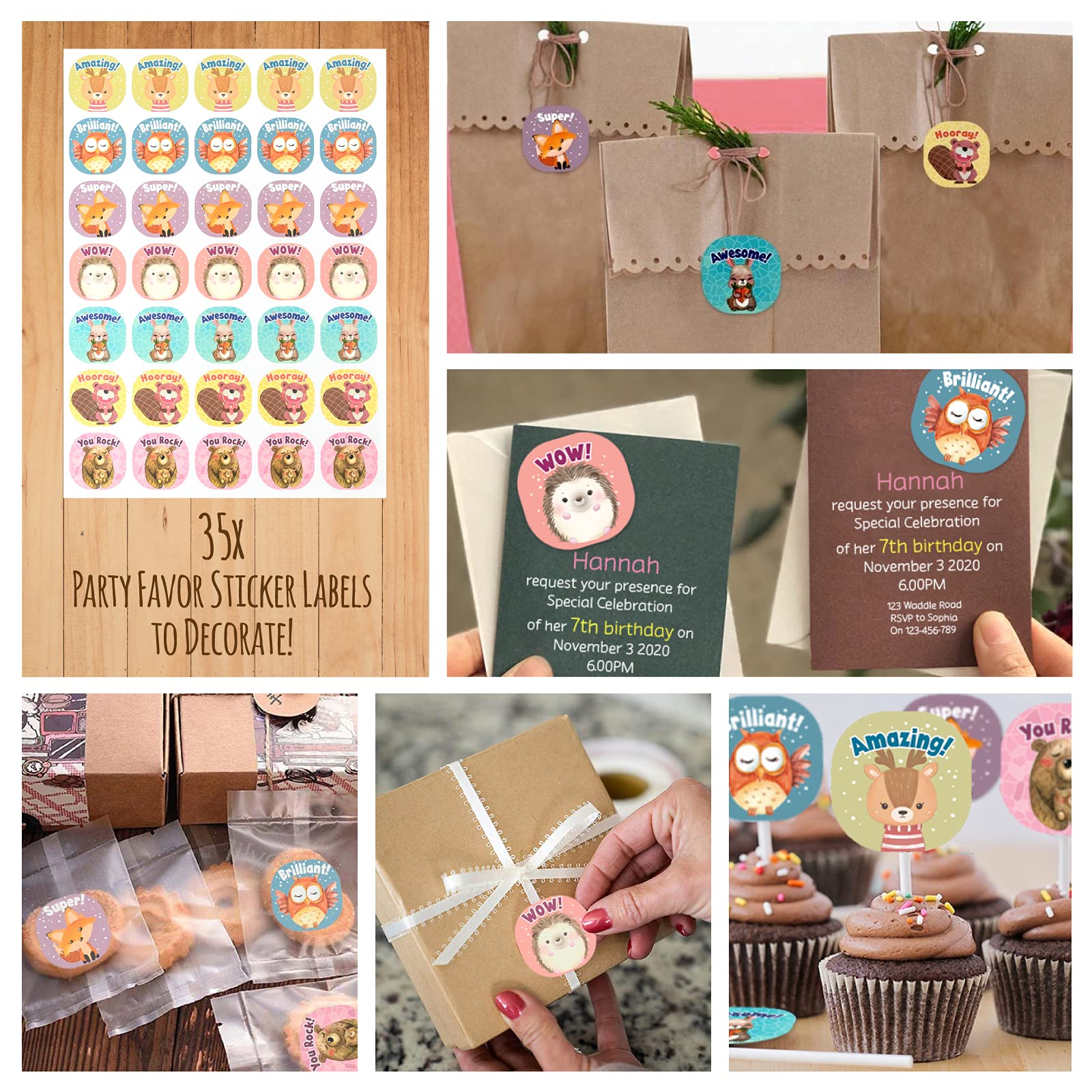 Woodland Themed Christmas Party Hats Making Kit c/w Chenille Stems & Stickers. Group Activities, DIY Art Craft Home Project. Birthday, Easter & Fiesta Decoration for Kid