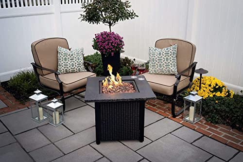 Endless Summer Propane Fire Pit Table 30 Inch Outdoor Gas Fire Pit, 50,000 BTU with Rock-Like Top, Cover, Lid, and Lava Rocks, Add Warmth and Ambiance to Your Backyard, Patio, Deck