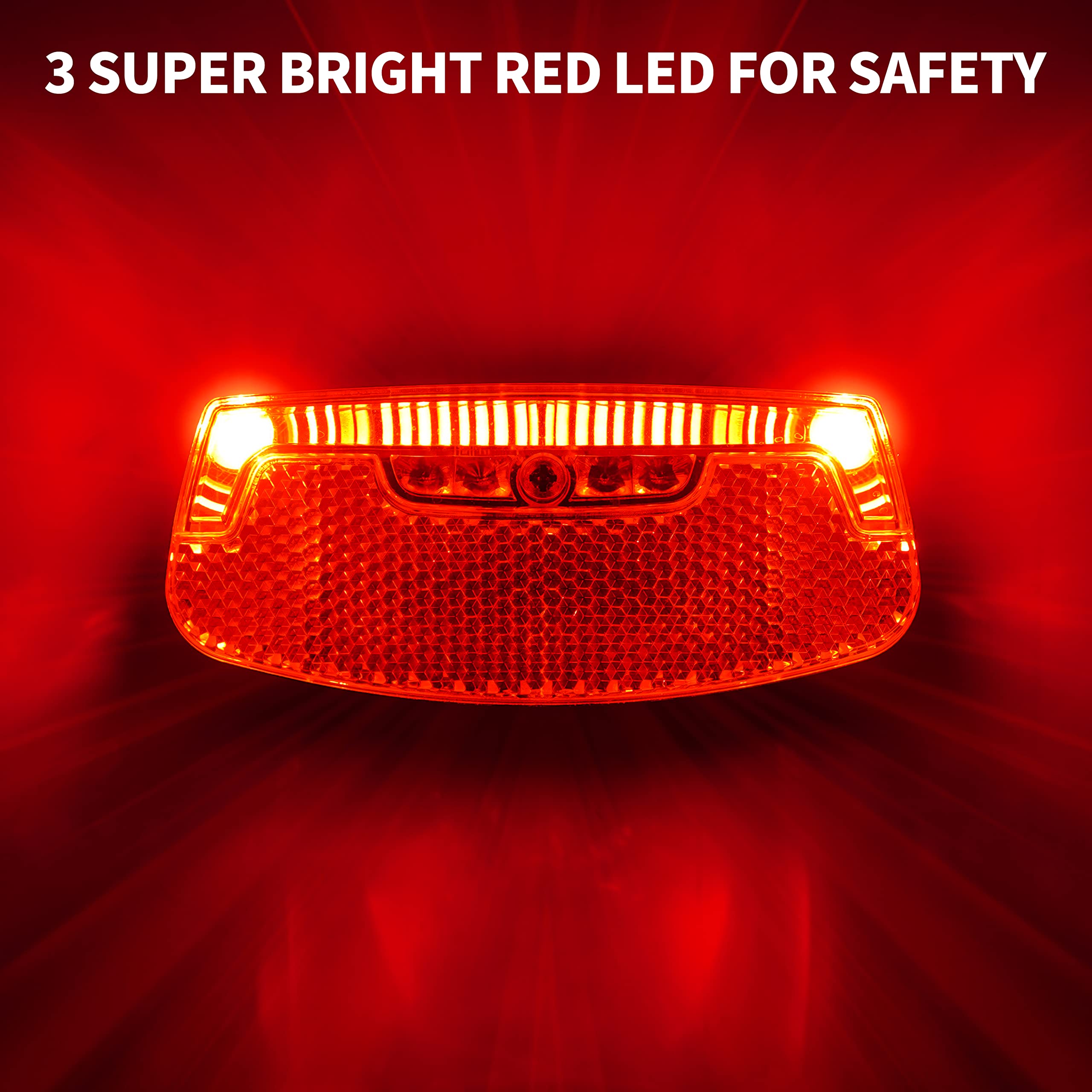 BV Rear Bike Tail Light 2 Pack, Bicycle LED Rear Lights, Easy to Install for Cycling Safety Flashlight (Strap Mount- Rechargeable)