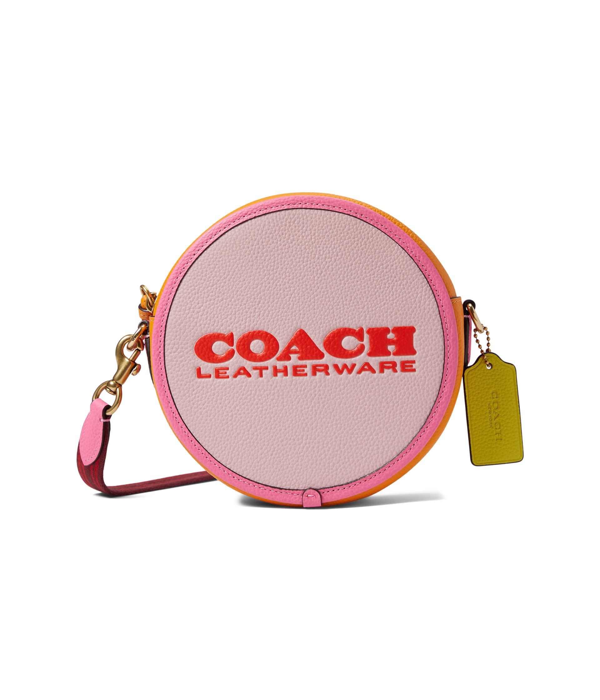 COACH Color-Block Leather Kia Circle Bag Carnation/Multi One Size