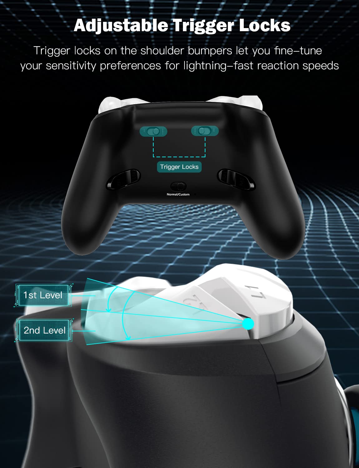 NexiGo Elite Switch Pro Controller with 4 Back Buttons, Swappable D-pad & Left Joystick, Trigger Stops, Turbo, Dual Vibration, Bluetooth, for Nintendo Switch/Lite/OLED