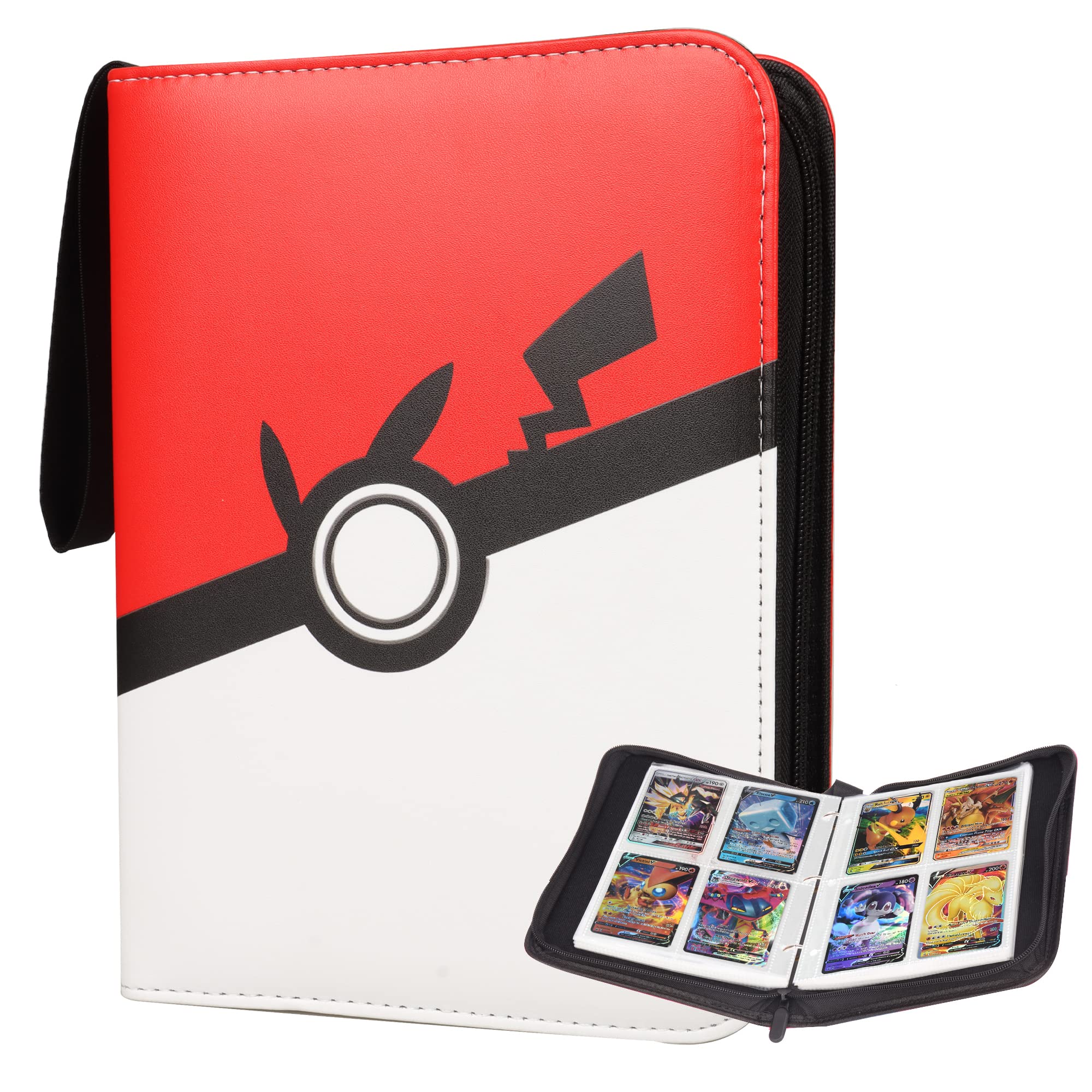 Card binder, Trading card binder With 50 Removable Sleeves,Fits 400 Cards,4-Pocket Card holder for Baseball Cards,Game Cards