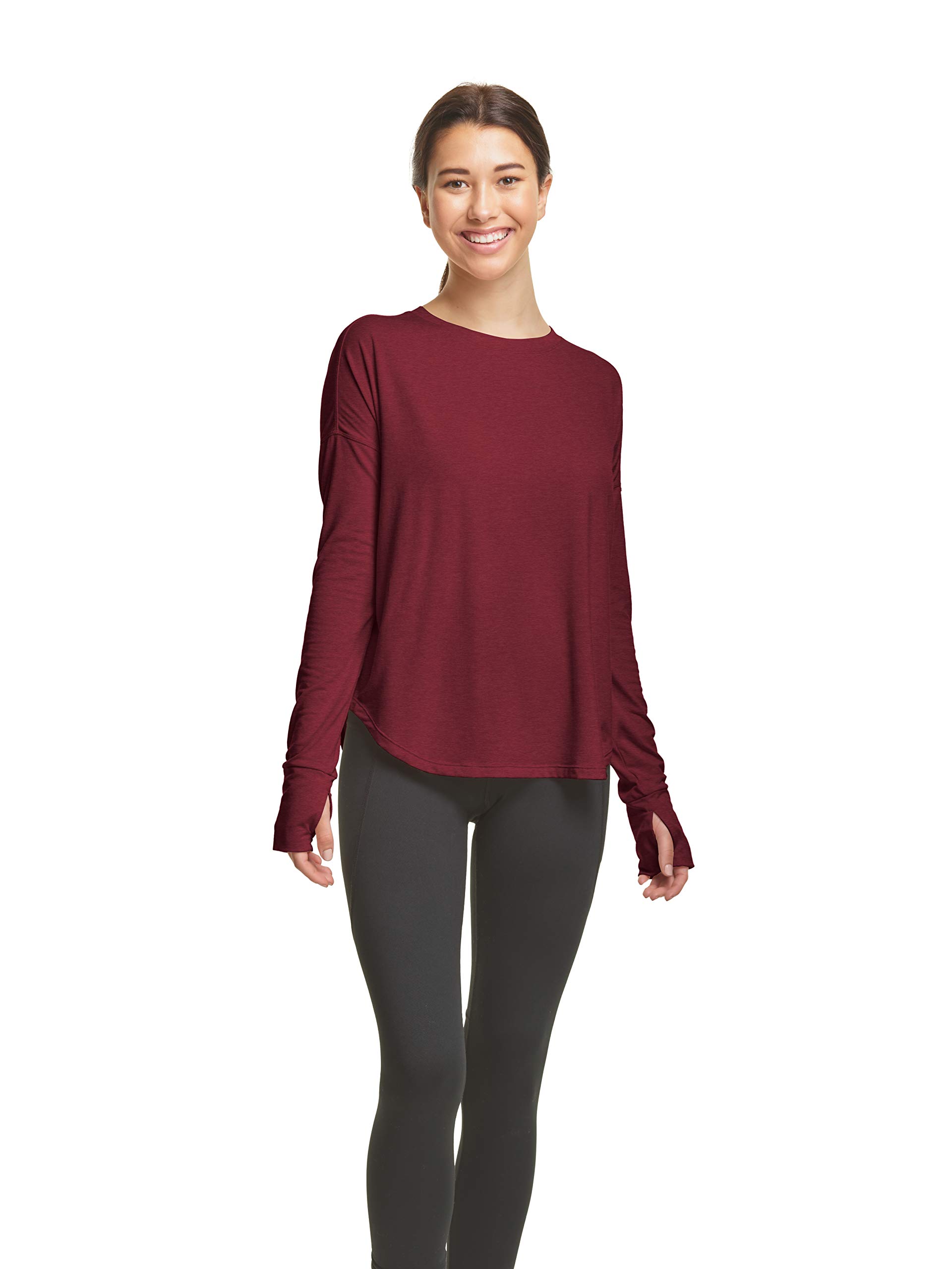 C9 Champion Women's Fashion Long Sleeve T-Shirt, Mulled Berry, XL