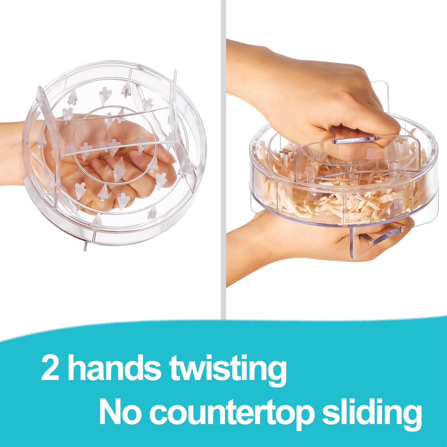 Chicken Shredder - Clear Chicken Shredder Tool Twist, Meat Shredder Tool Twist, Chicken Breast Food Shredded Tool Twist Grinder Machine for Dog and Cat Food Meal Prep