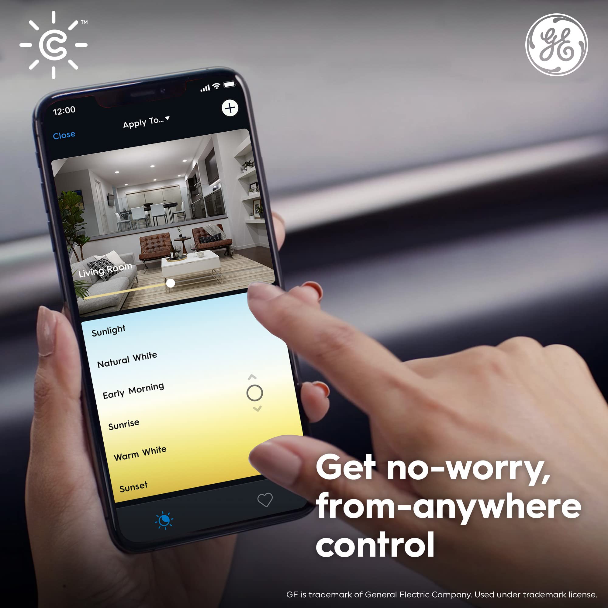 GE CYNC Smart LED Light Bulbs, Tunable White, Bluetooth and Wi-Fi, Works with Alexa and Google, BR30 Indoor Floodlights (2 Pack)