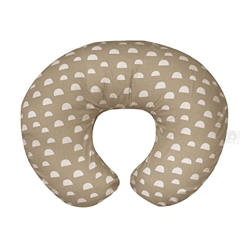 Boppy Nursing Pillow Original Support, Tan Pebbles, Ergonomic Nursing Essentials for Bottle and Breastfeeding, Firm Fiber Fill, with Removable Nursing Pillow Cover, Machine Washable