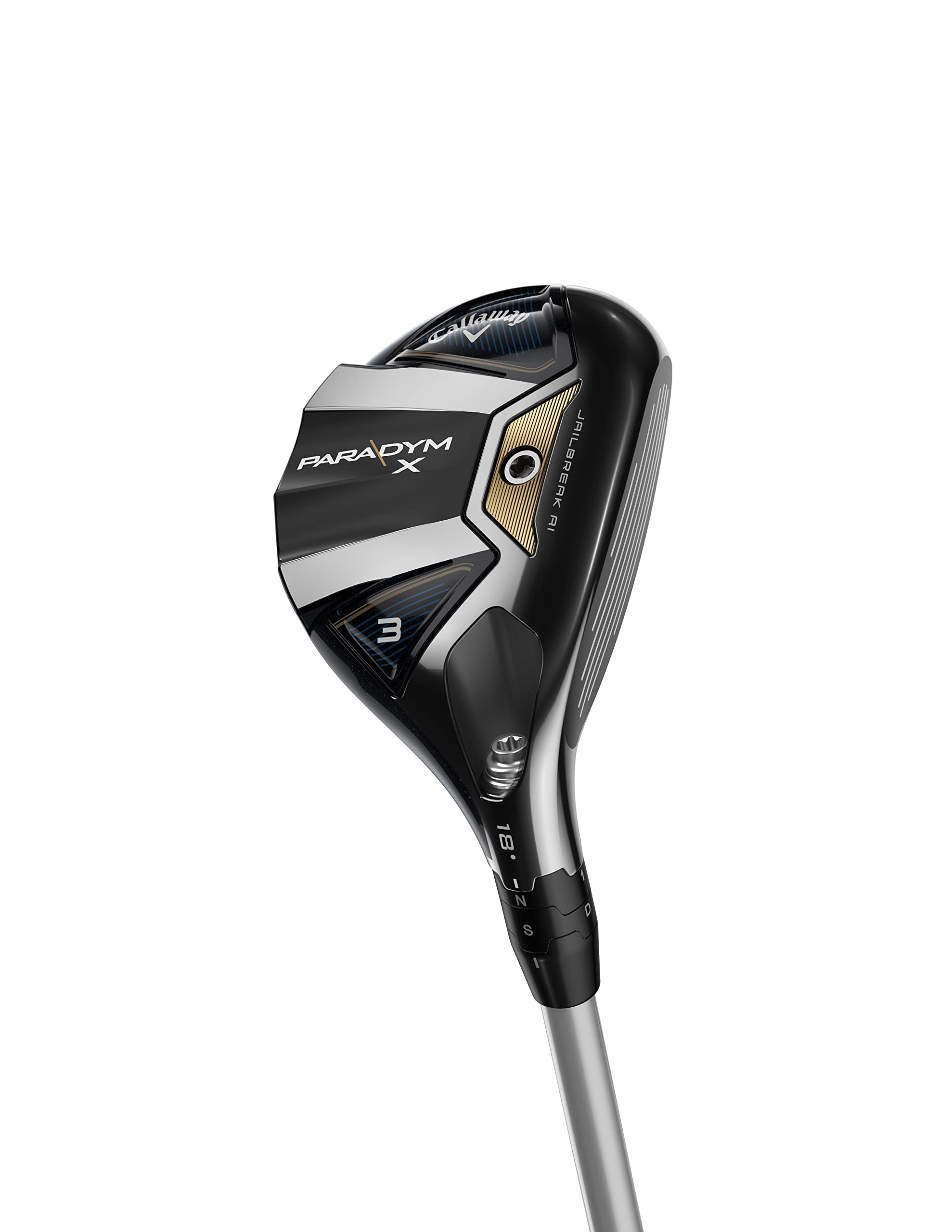Callaway Golf 2023 Paradym X Hybrid (Right Hand, 75G Graphite Shaft, Stiff Flex, 3 Hybrid), Black, Silver