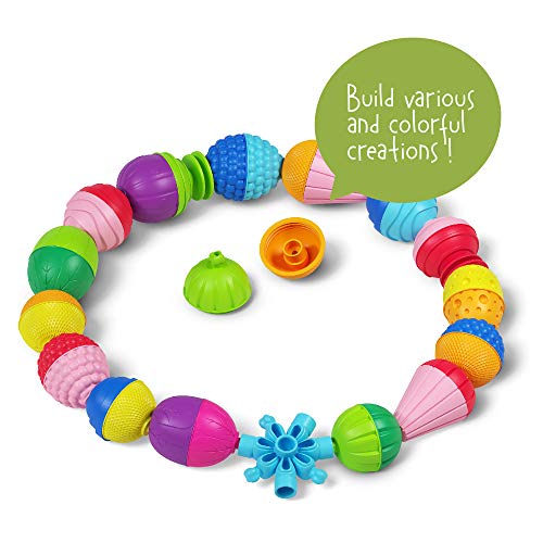 Lalaboom 12 Piece Baby Toddler Beads β Montessori Educational Shape and Color STEM Construction Toy 10 Months to 3 Years - BL100, Multicolor