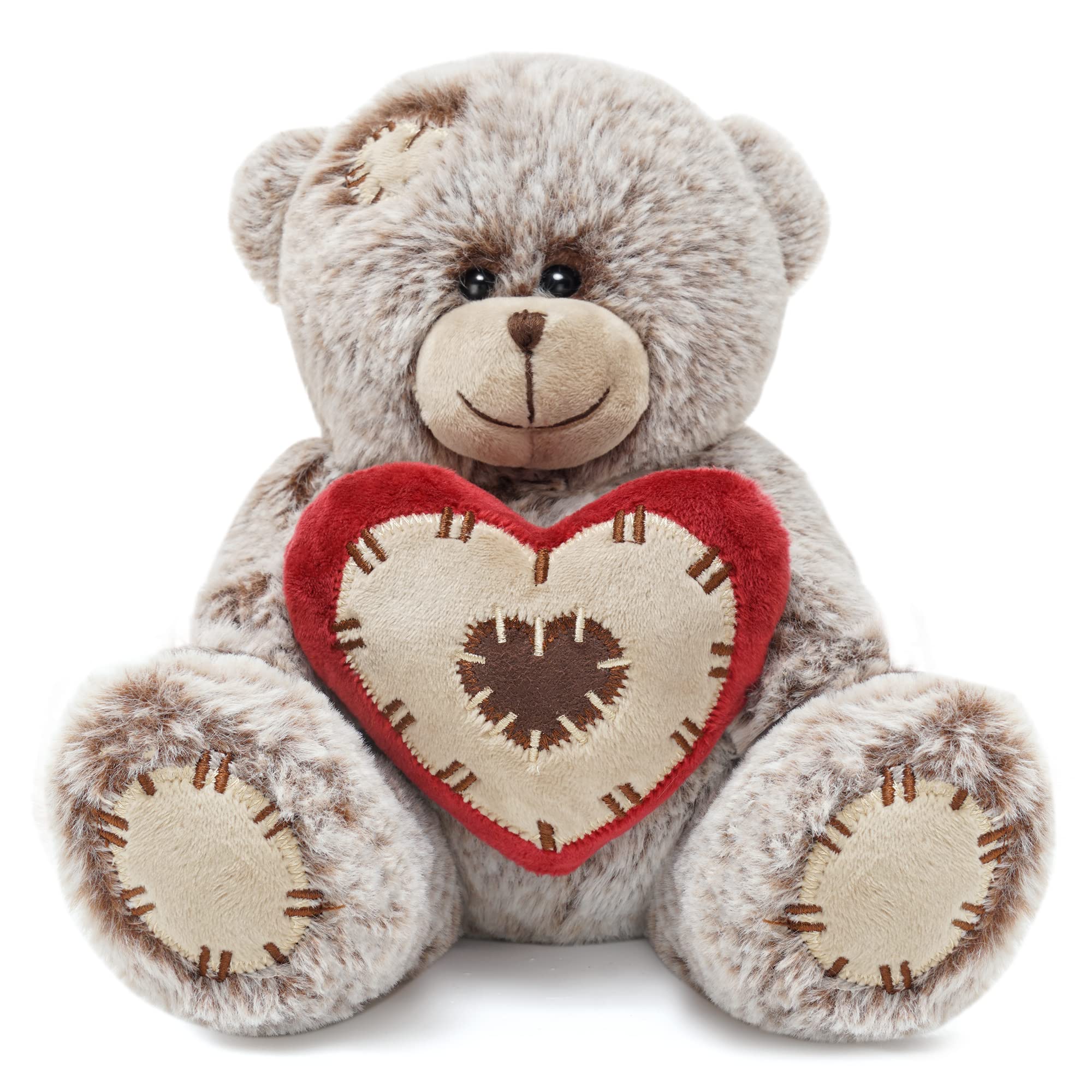 Nleio Teddy Bear Stuffed Animals, 15.7" Stuffed Bear Plush, Cute Stuffed Animal with Hat & Pillow, Small Teddy Bears for Baby Newbow Birthday Decoration Gifts for Kids Girlfriend