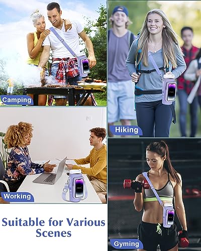 OriJoy Water Bottle Carrier Holder Pouch with Phone Pocket for Stanley Quencher H2.0 & Adventure 40 oz Tumbler, Protector Sleeve with Strap