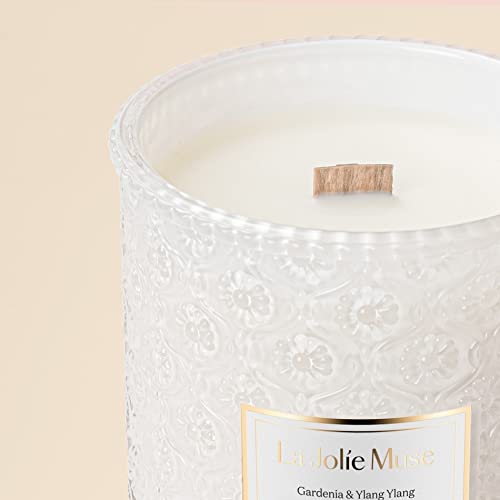 LA JOLIE MUSE Scented Candle, Large Candle for Home, Fancy Jar Candle for Gift, Gardenia Ylang Ylang & Vanilla Coconut, 19.4 Oz Each one