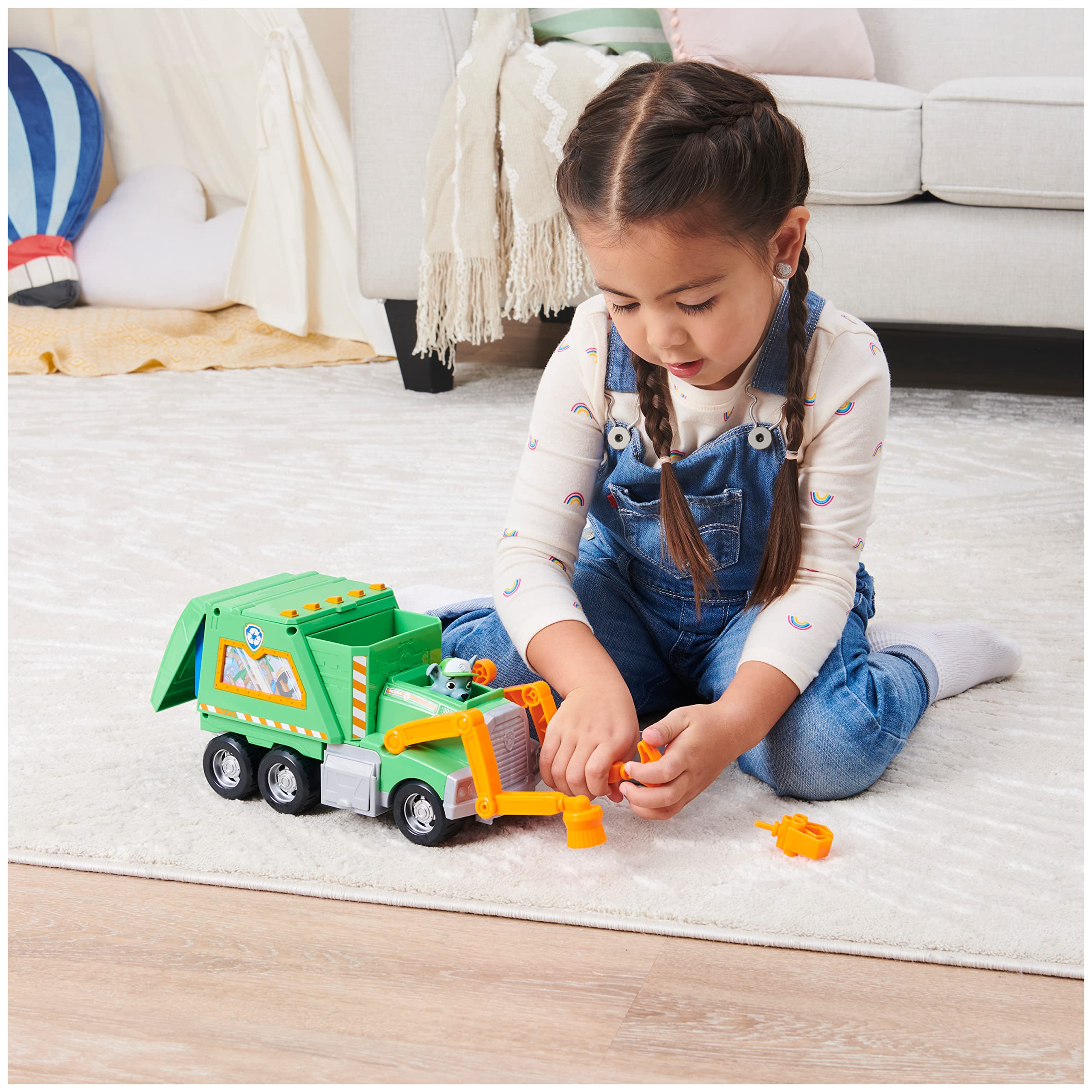 Paw Patrol, Rocky’s Reuse It Deluxe Truck with Collectible Toy Figure and 3 Tools, for Kids Aged 3 and up
