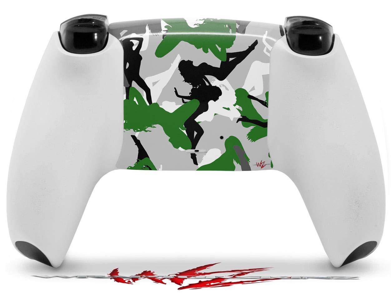 WraptorSkinz Skin Wrap compatible with Sony PS5 DualSense Controller Sexy Girl Silhouette Camo Green (CONTROLLER NOT INCLUDED)