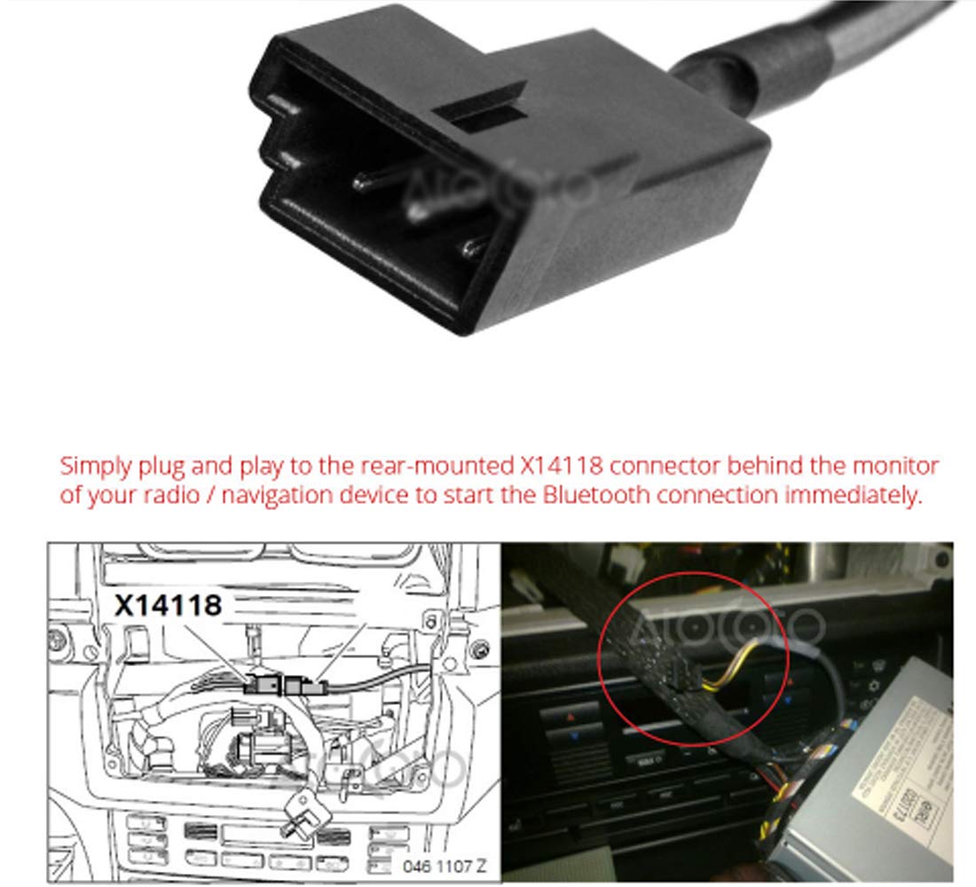 colorparts2016 Car Bluetooth Module Adapter 3-pin Interface Audio Aux Cable for BMW BM54 E46 E38 E53 X5 E39