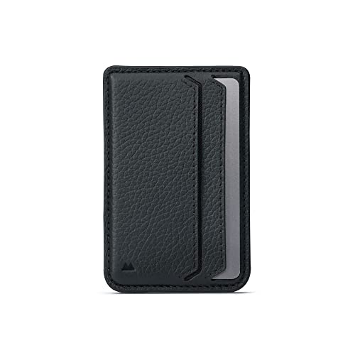 Mous – MagSafe Compatible Wallet Card Holder – Cell Phone Magnetic Wallet for iPhone 14/13/12 Series Phones – MagSafe Compatible Accessory - Black Leather