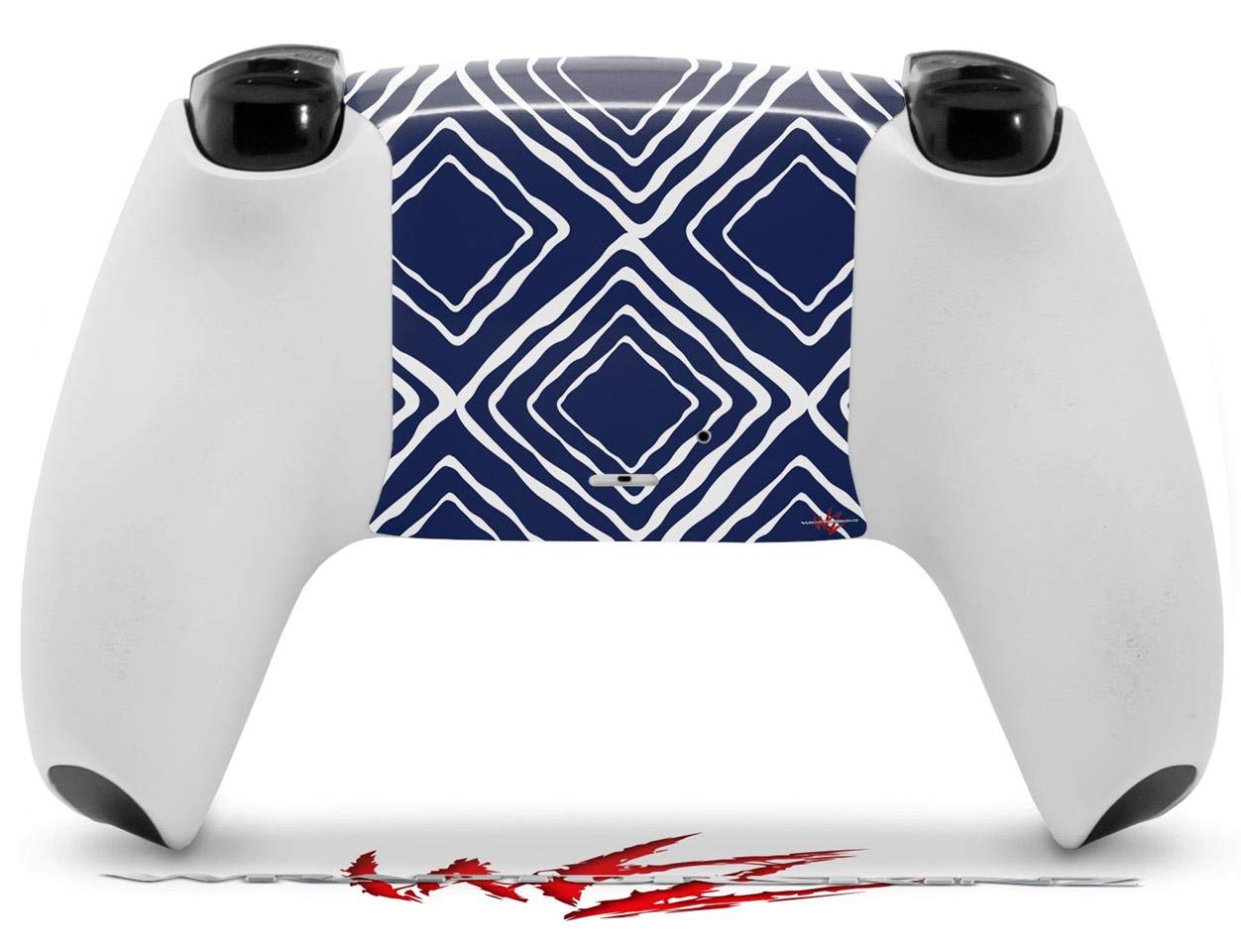 WraptorSkinz Skin Wrap compatible with Sony PS5 DualSense Controller Wavey Navy Blue (CONTROLLER NOT INCLUDED)