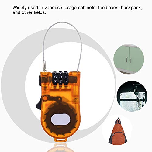Bike Lock, Cable Luggage Lock, 3 Digit Combination Lock with 1 M Retractable Cable, for Bike, Cabinets Toolboxes