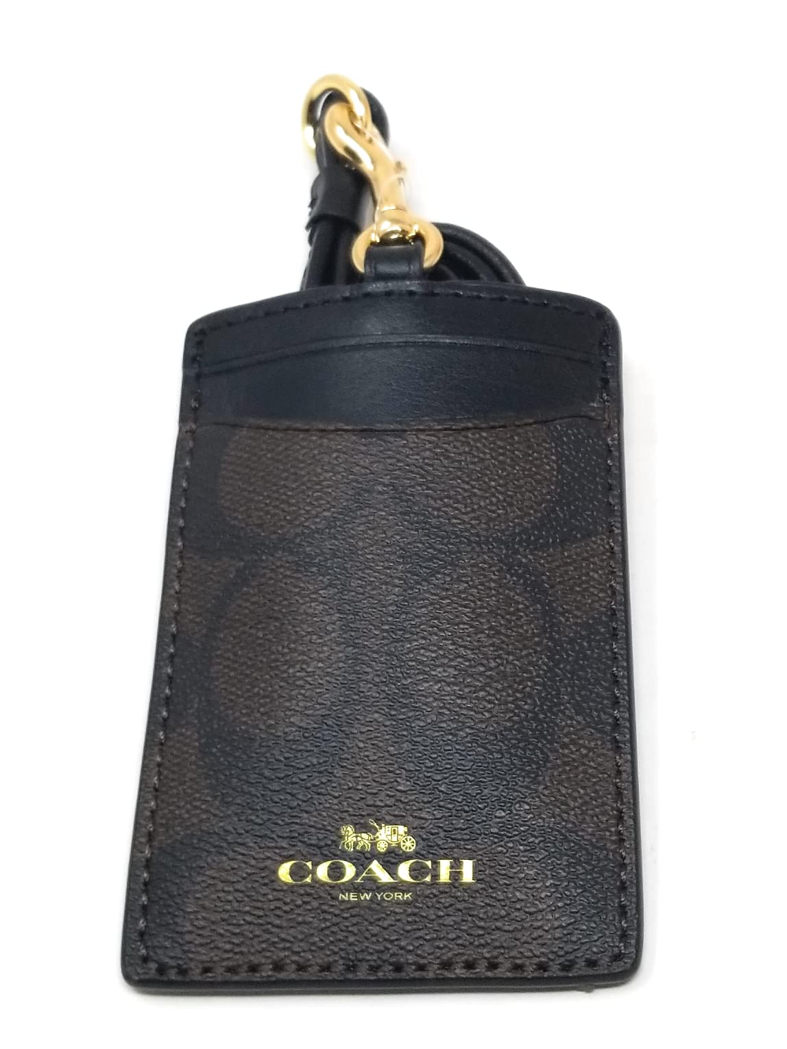 Coach ID Lanyard in Assorted Colors (Signature Canvas, Brown/Black)