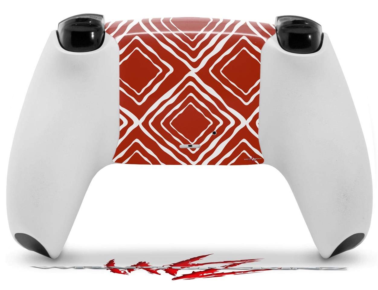 WraptorSkinz Skin Wrap compatible with Sony PS5 DualSense Controller Wavey Red Dark (CONTROLLER NOT INCLUDED)