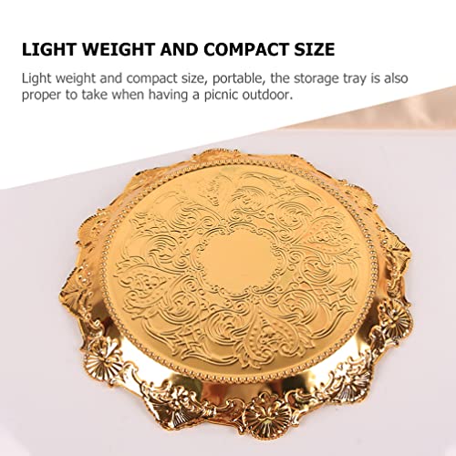 FOMIYES Turkish Ottoman Coffee Tea Beverage Serving Wavy Tray Gold