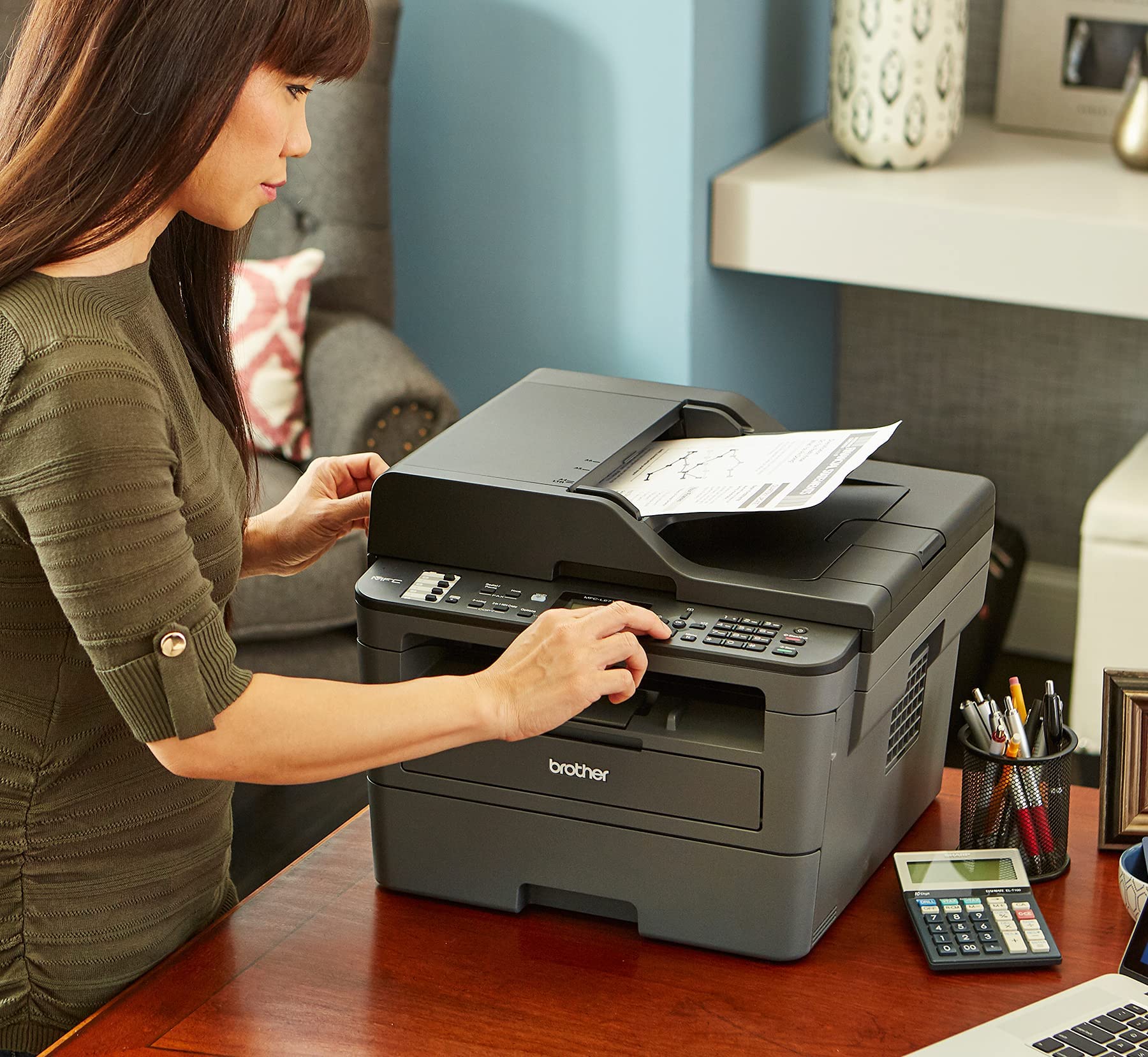 Brother Premium MFC-L2690DW Series Compact Monochrome All-in-One Laser Printer | Print Copy Scan Fax | Wireless | Mobile Printing | Auto 2-Sided Printing | ADF | 26 ppm | (Renewed)