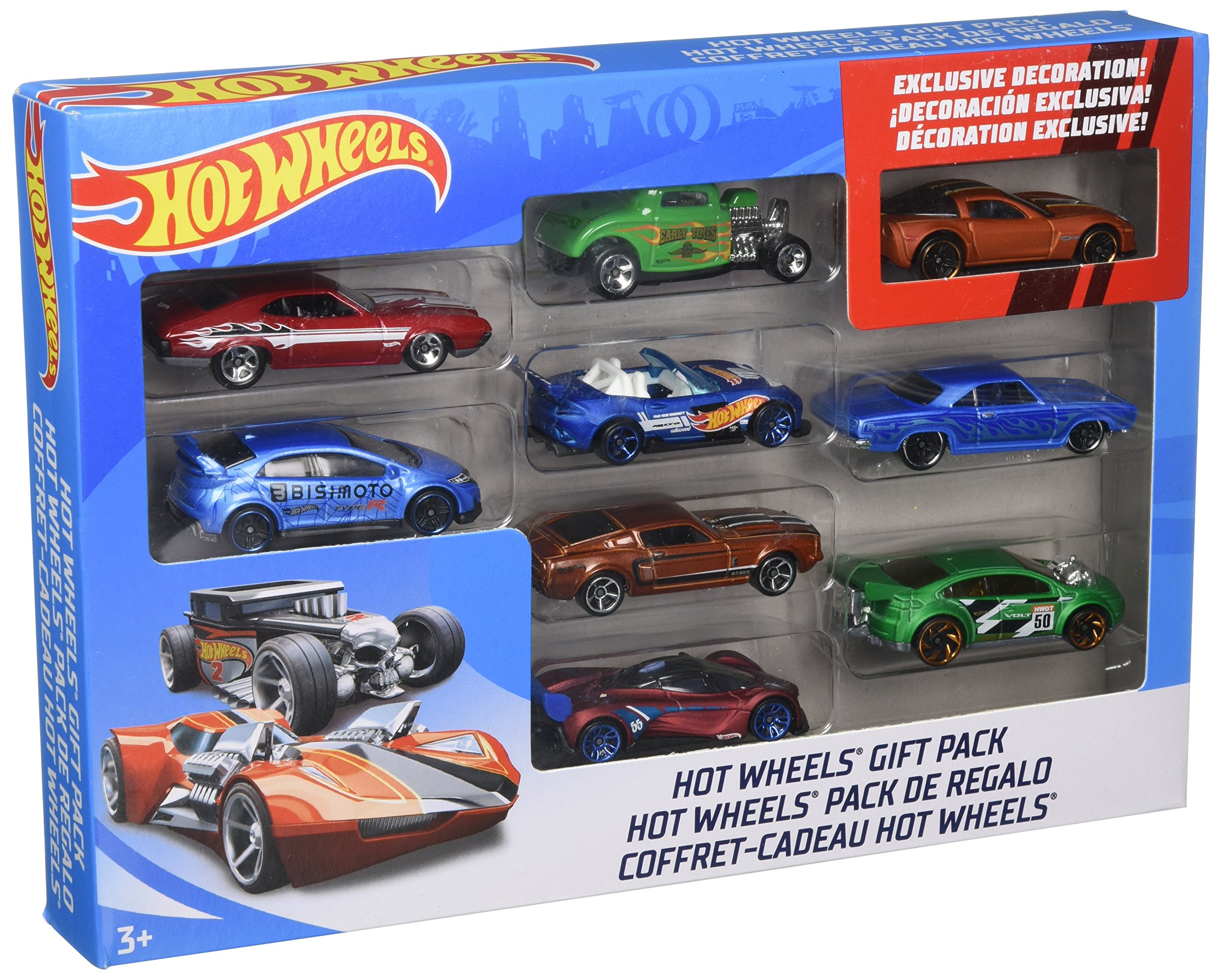 Hot Wheels Exclusive Decoration Gift Pack, 9-Piece