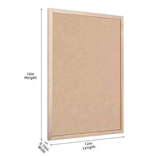 KAUND 12x16 Picture Frames, Oak Wood Photo Frames with High Definition Glass,Natural Poster Frame for Wall Art(C02-High Definition Glass, Medium