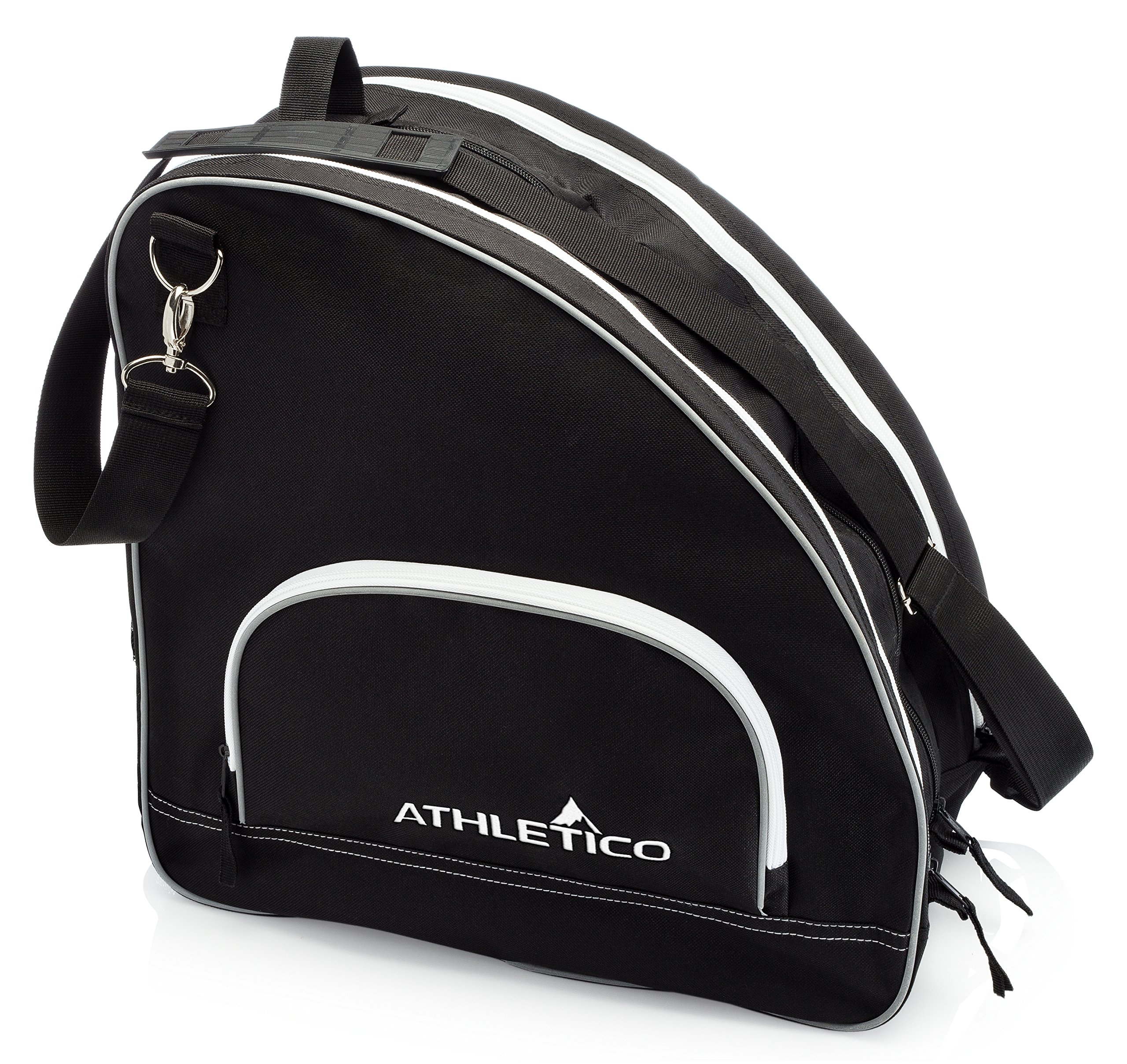 Athletico Ice Skate Bag + Large Skate Blade Cover - Bundle Includes Skate Bag for Ice Skates, Figure Skates, or Hockey Skates and Blade Cover to Protect Blades (Black) (Black, Large)