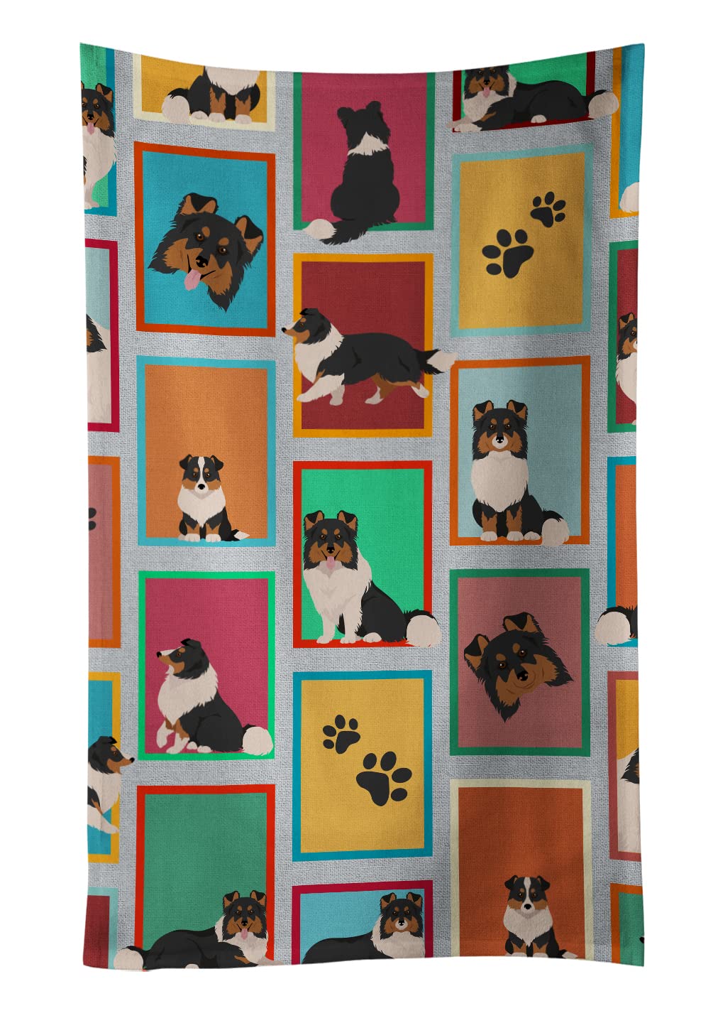 Caroline's Treasures MLM1172KTWL Lots of Tricolor Sheltie Kitchen Towel Dish Cloths Guest Hand Towel Decorative Bathroom Towel for Face,Tea, Dishcloth, Kitchen and Bath