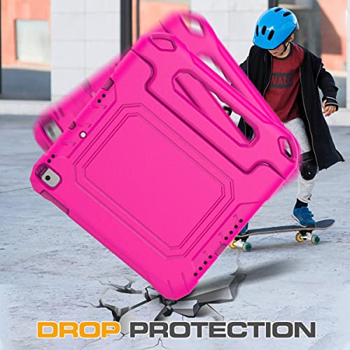 MOXOTEK Kids Case for iPad 5th/6th Generation & iPad Air 1/2 & Pro 9.7, iPad 9.7" Case with Screen Protector, Shockproof Protective Cover for iPad 9.7 inch 6/5 Generation 2018/2017, Pink