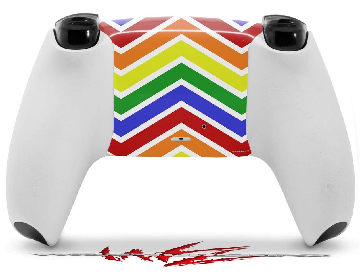 WraptorSkinz Skin Wrap compatible with Sony PS5 DualSense Controller Zig Zag Rainbow (CONTROLLER NOT INCLUDED)