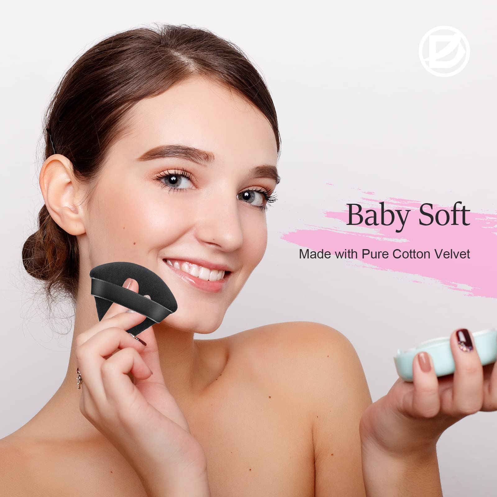 D Powder Puff Triangle Makeup Puffs for Loose Setting Powder Face Body, Foundation Blender Velour, Super Soft Eye Makeup Wedges Beauty Tools 6 PCS