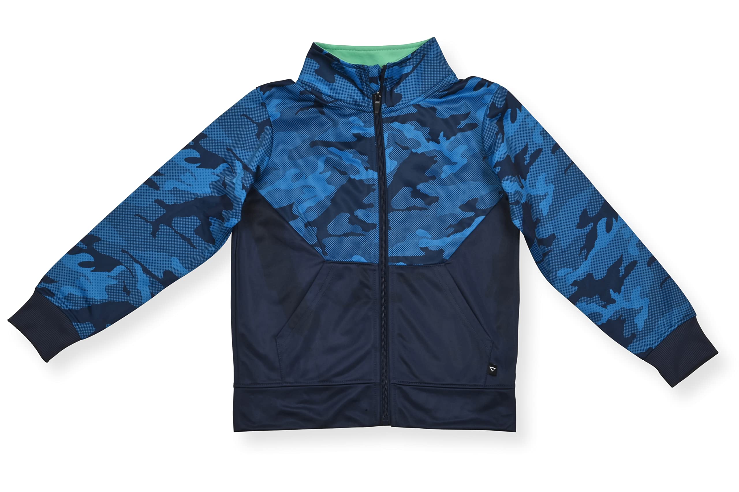 Cheetah Boys 2-Piece Camo Tricot Tracksuit Set, Blue, 10/12