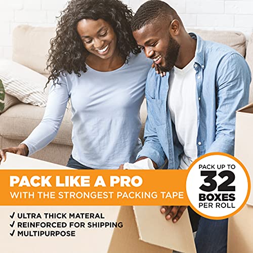Tape King® Clear Packing Tape - 60 Yards Per Roll (12 Rolls) - 1.88 Inch Wide Stronger & Thicker 2.7mil, Heavy Duty Adhesive Industrial Depot Tape for Moving Packaging Shipping, Office & Storage