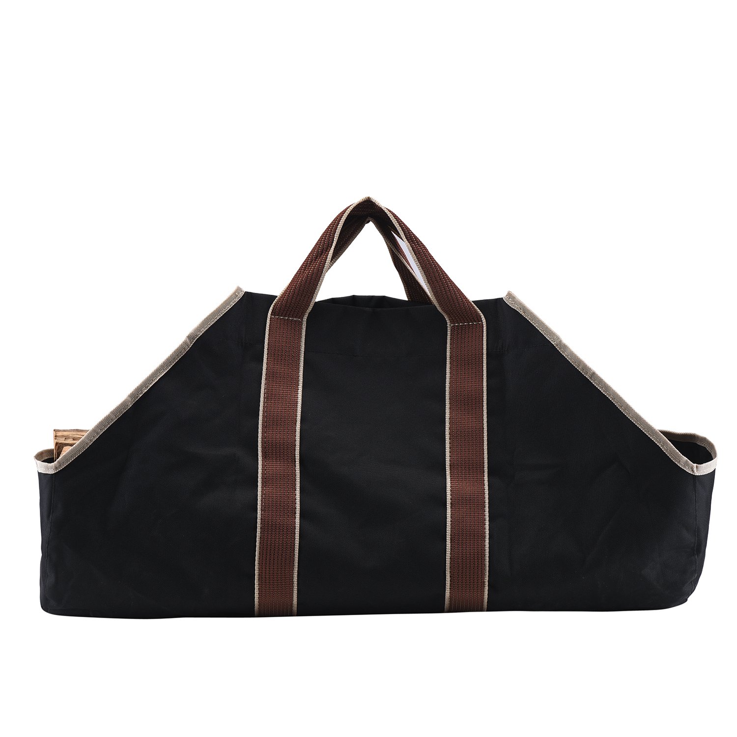 Large Canvas Log Tote Bag Carrier Indoor Fireplace Landman Firewood Totes Holders (1)