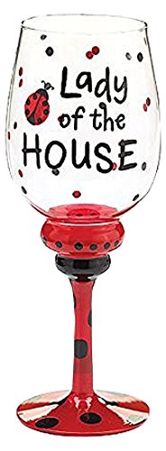 Burton and Burton Lady of The House Wine Glass Decor, 1 Count (Pack of 1), Multicolor