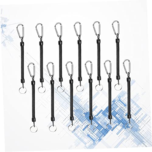 Housoutil 24 pcs Heavy Duty Spring Fishing Lanyard Tether Tools Retractable Fishing Ropes Fishing Gear Tool Fishing Safety Wire pogo Keychains Security Gear Tools Key Rings Heaps Lip Clip